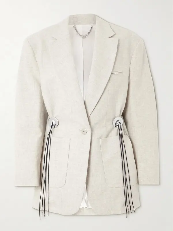 Rabanne Embellished Wool And Cotton-blend Blazer