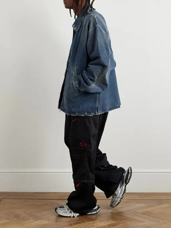 Balenciaga Oversized Distressed Denim Jacket