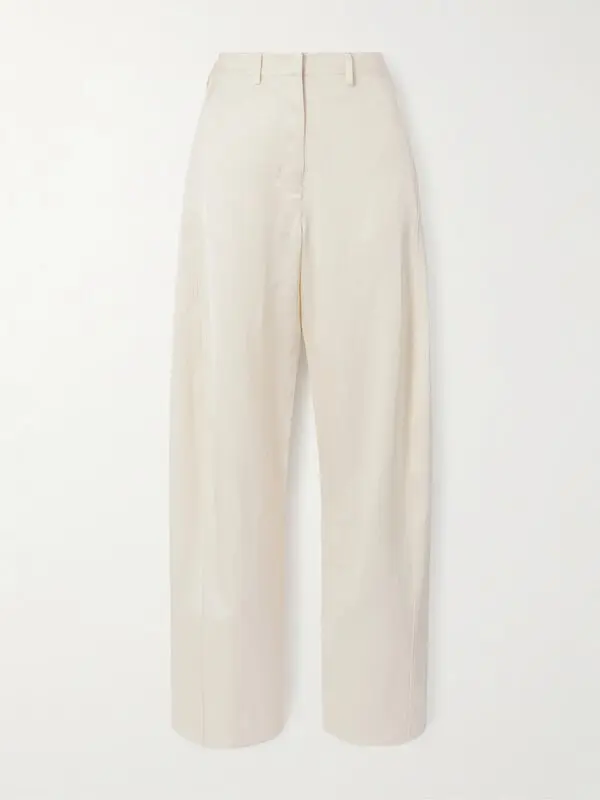 Magda Butrym Stretch-cotton Wide-leg Trousers - Neutrals