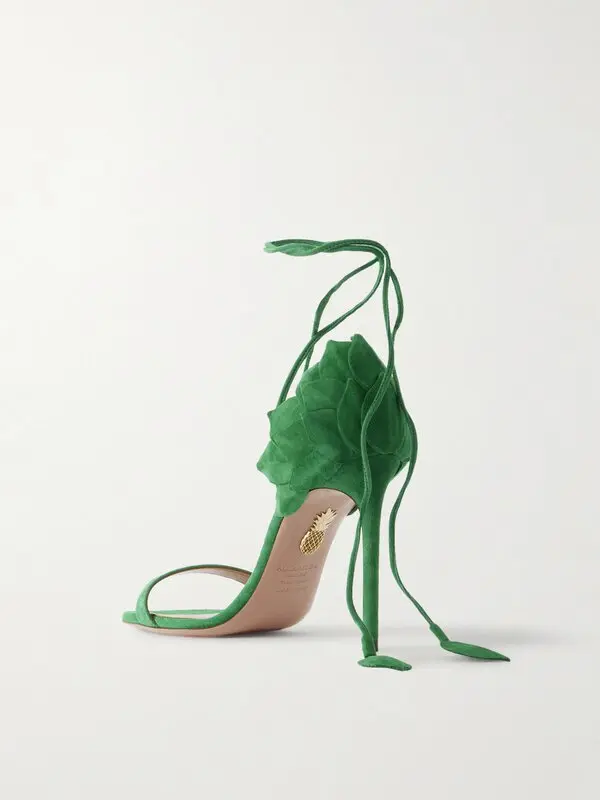AQUAZZURA Hibiscus 105 Lace-up Sandals - Green