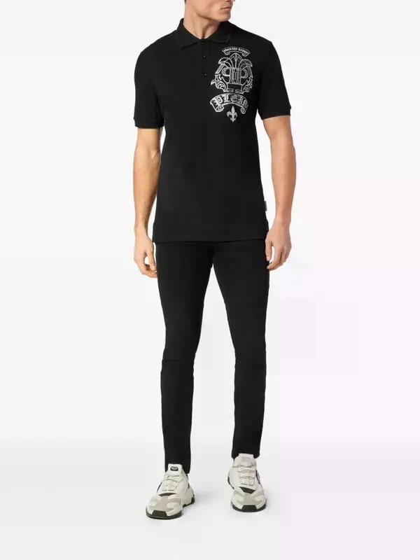 Philipp Plein Strass Tattoo Polo Shirt