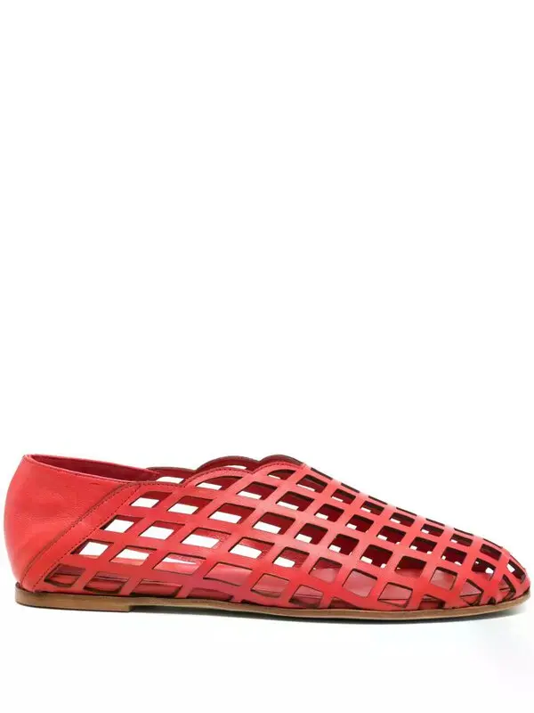 GIABORGHINI Leather Ballerinas - Red