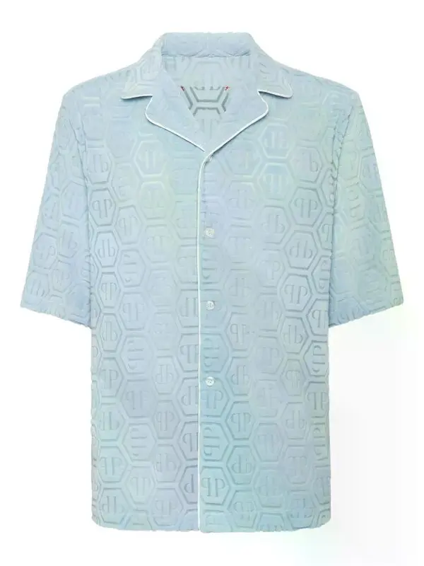 Philipp Plein Jacquard-monogram Bowling Shirt