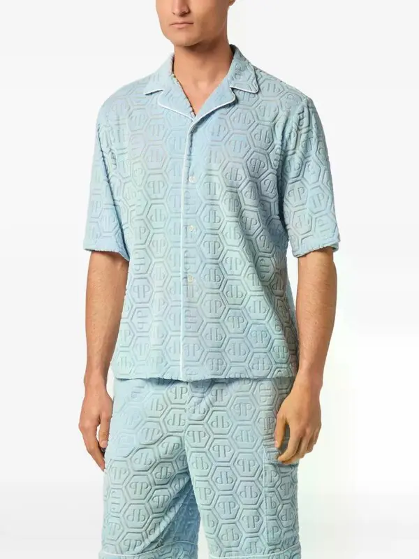 Philipp Plein Jacquard-monogram Bowling Shirt