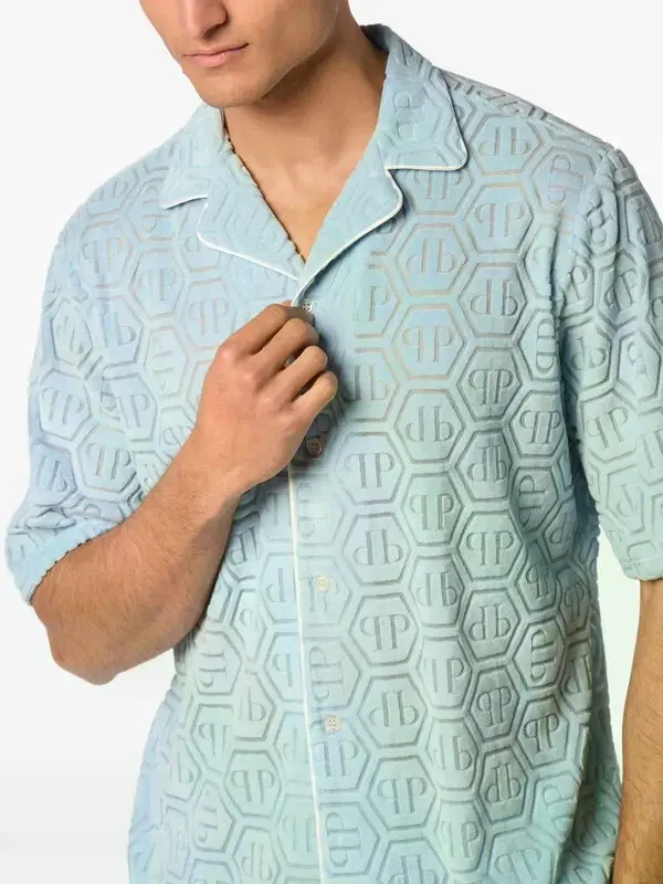 Philipp Plein Jacquard-monogram Bowling Shirt