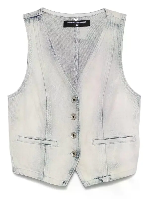Patrizia Pepe Denim Waistcoat - Blue