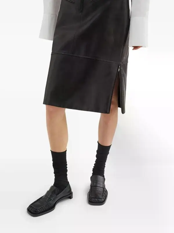 JIL SANDER Leather Loafers - Black