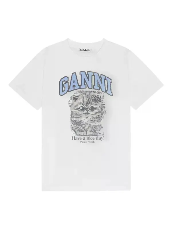 GANNI Organic Cotton T-shirt - White