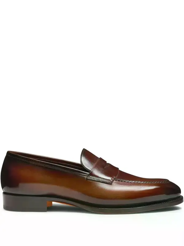 Santoni Leather Loafers - Brown