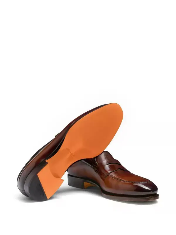 Santoni Leather Loafers - Brown