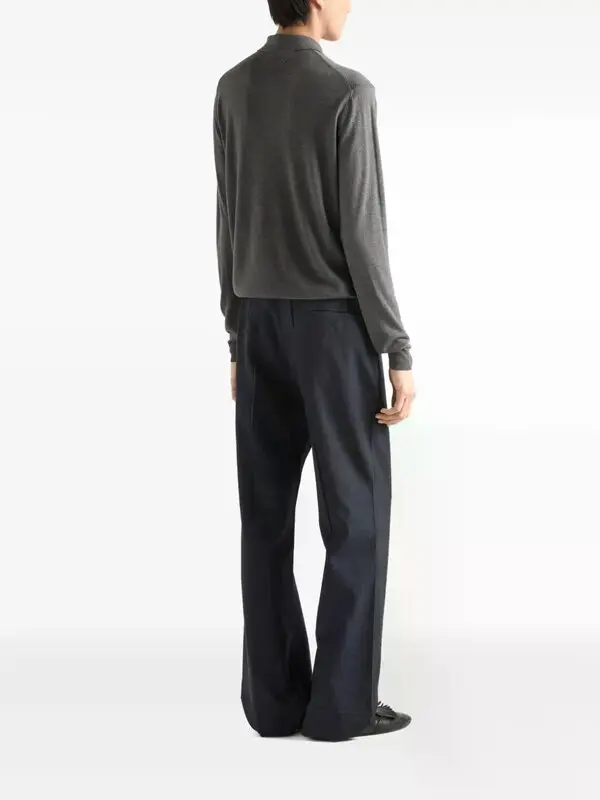 Prada Cashmere-blend Polo Shirt - Grey
