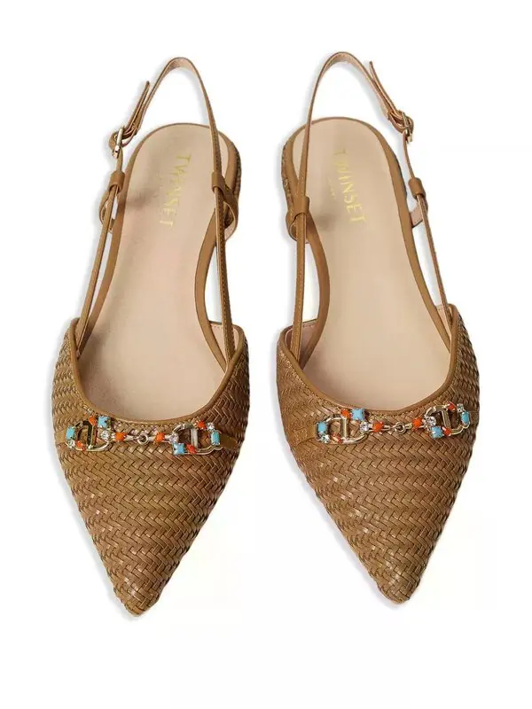 TWINSET Woven Slingback Flats