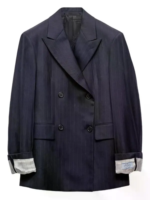 Prada Pinstriped Double-breasted Blazer