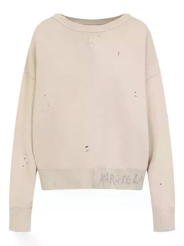 MAISON MARGIELA Logo-print Sweatshirt - Neutrals