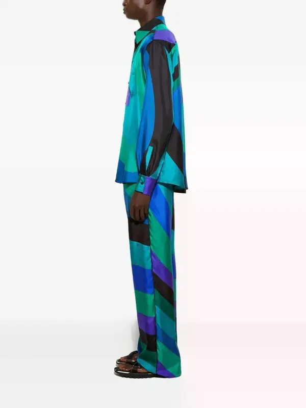 Emilio Pucci Iride-print Wide-leg Trousers