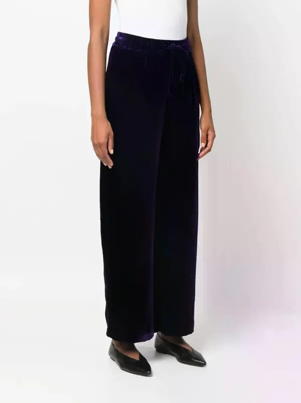 THE ROSE IBIZA Drawstring Silk Velvet Trousers