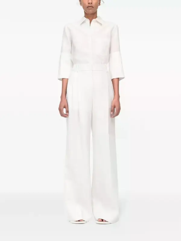 Another Tomorrow Wide-leg Pleated Trousers
