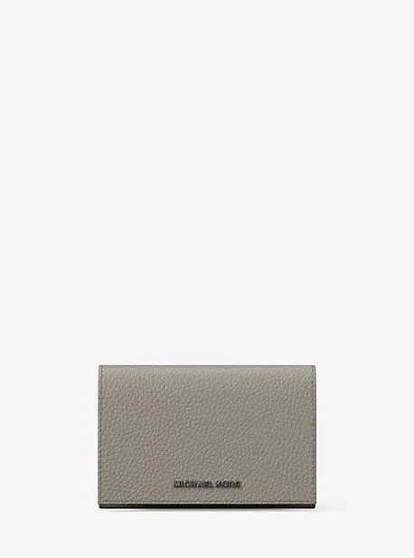 Michael Kors Hudson Pebbled Leather Card Case - Natural