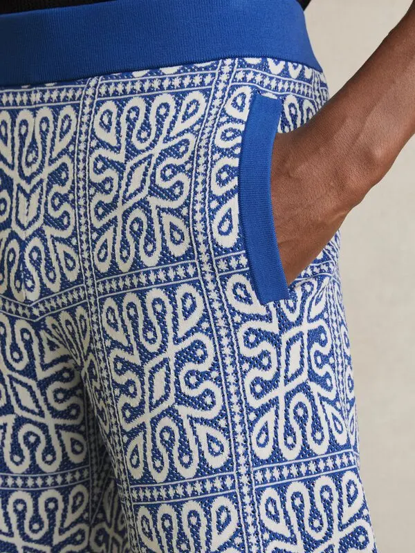 REISS Redhill Tile Pattern Knit Shorts