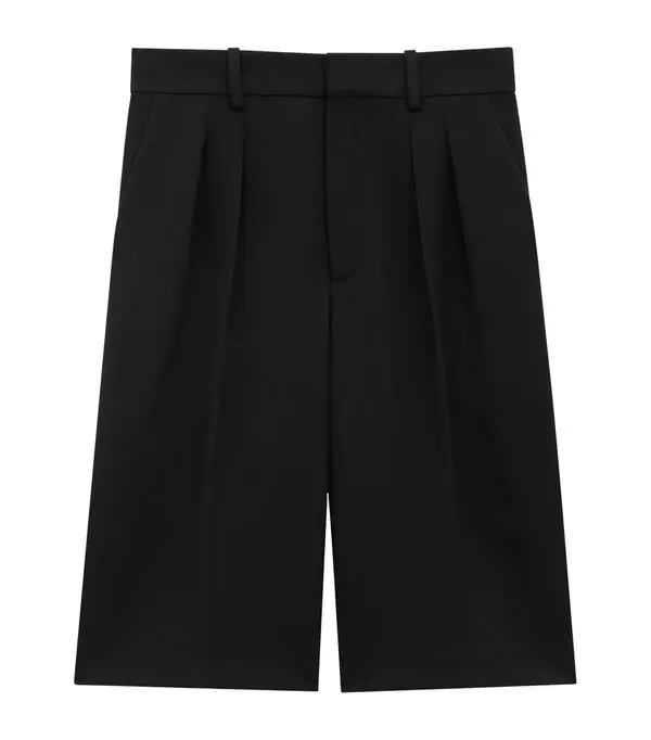Saint Laurent Grain De Poudre Wool Bermuda Shorts