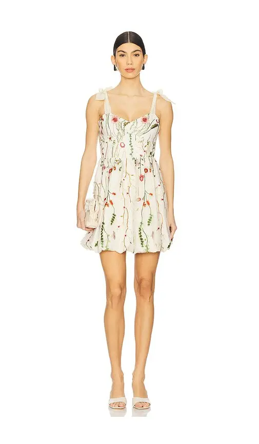 Steve Madden Floral Embroidered Tie-strap Dress