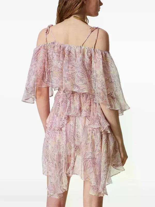TWINSET Ruffled Paisley Print Mini Dress