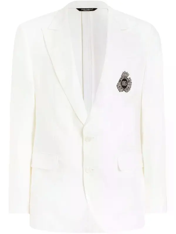 Dolce & Gabbana Logo-embroidered Blazer - White
