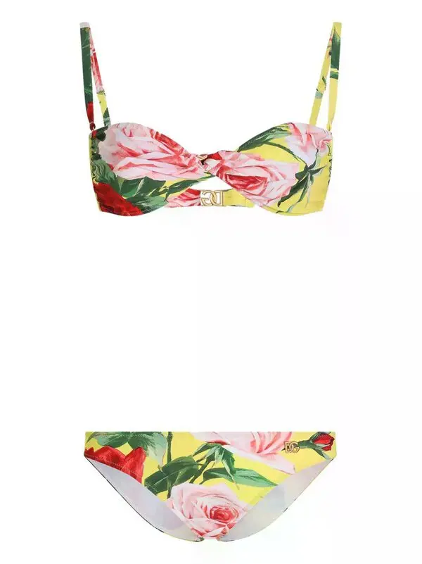 Dolce & Gabbana Printed Bikini - Yellow