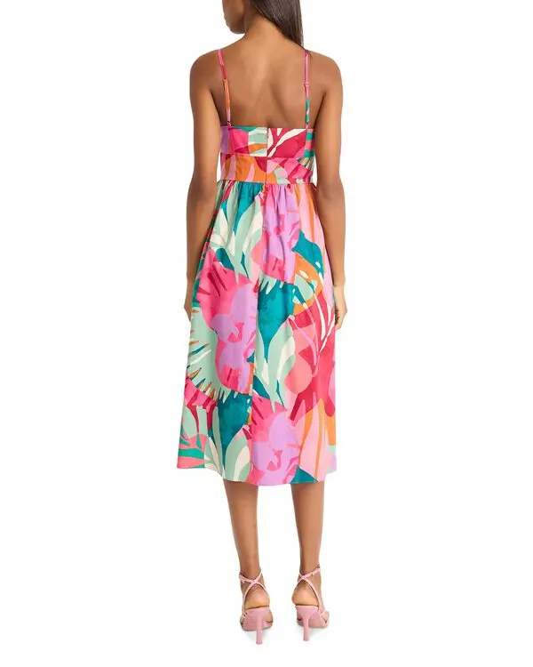 Maggy London Printed Twist Front Midi Dress