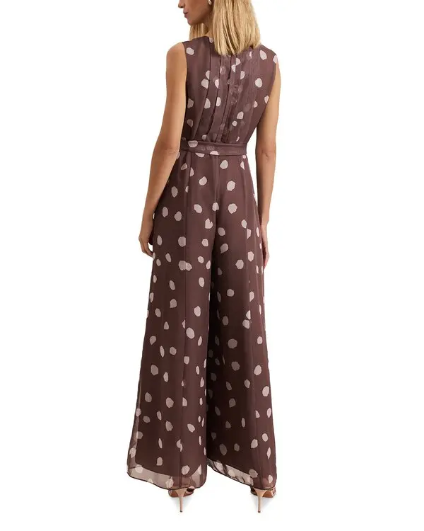 PHASE EIGHT Maxine Chiffon Dot Print Jumpsuit