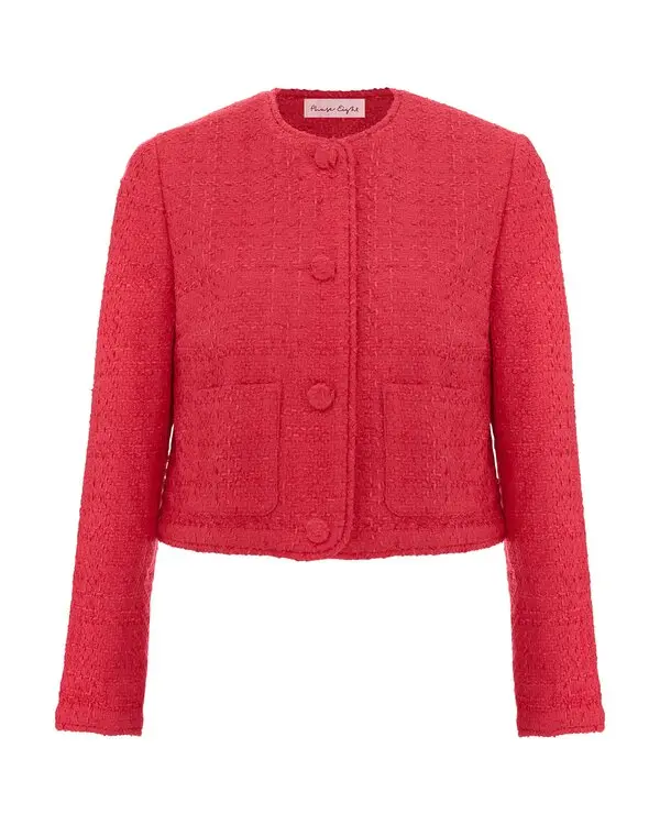PHASE EIGHT Ripley Boucle Jacket - Coral