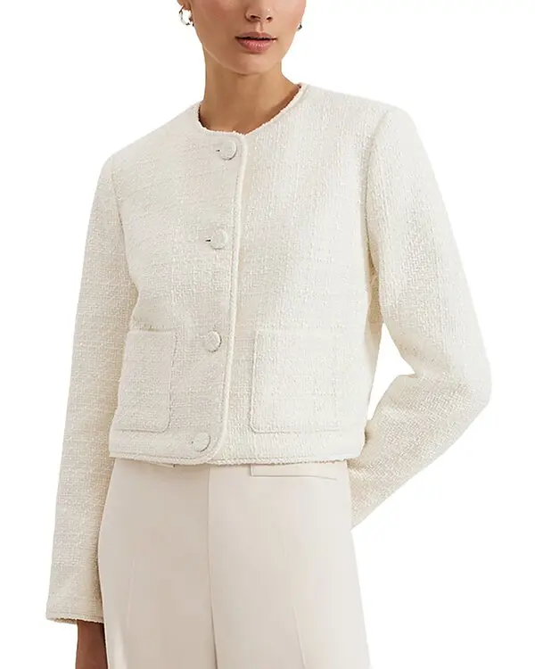 PHASE EIGHT Ripley Boucle Jacket - Ivory