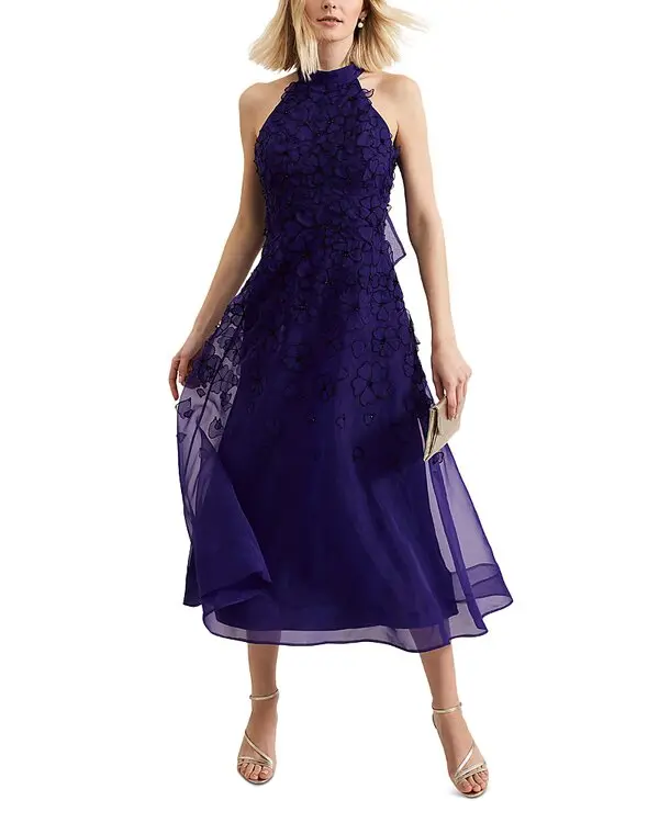 PHASE EIGHT Georgie Beaded Dress - Purple