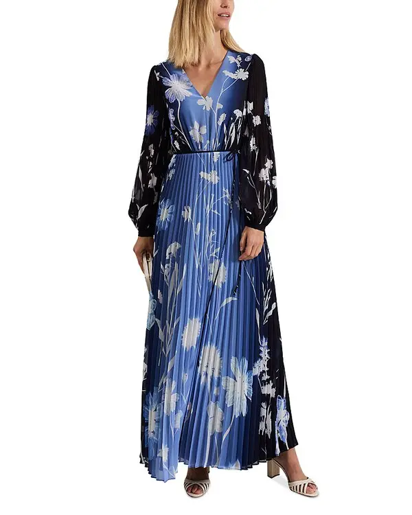 PHASE EIGHT Annie Pleated Maxi Dress - Blue