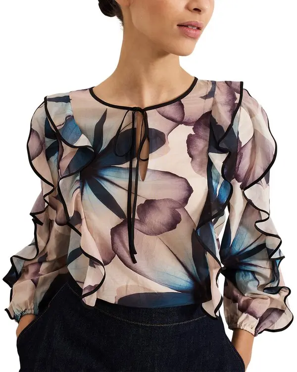 PHASE EIGHT Cosmos Ruffle Blouse