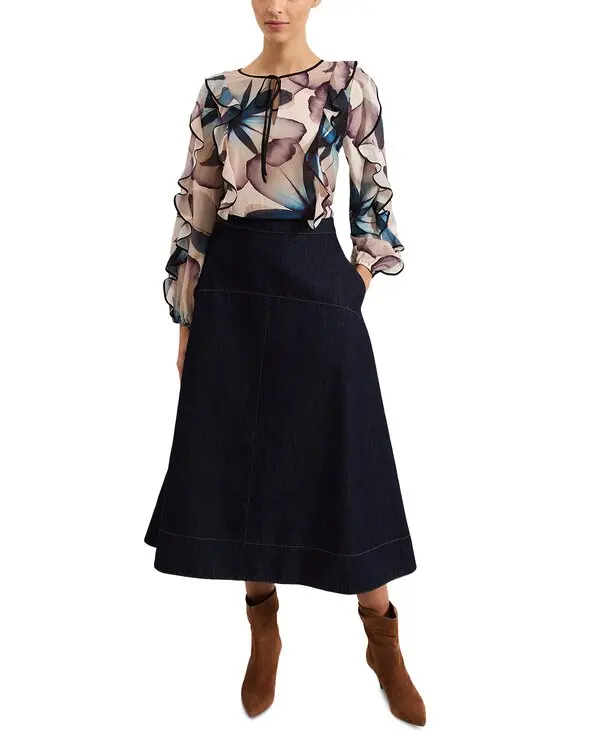 PHASE EIGHT Cosmos Ruffle Blouse