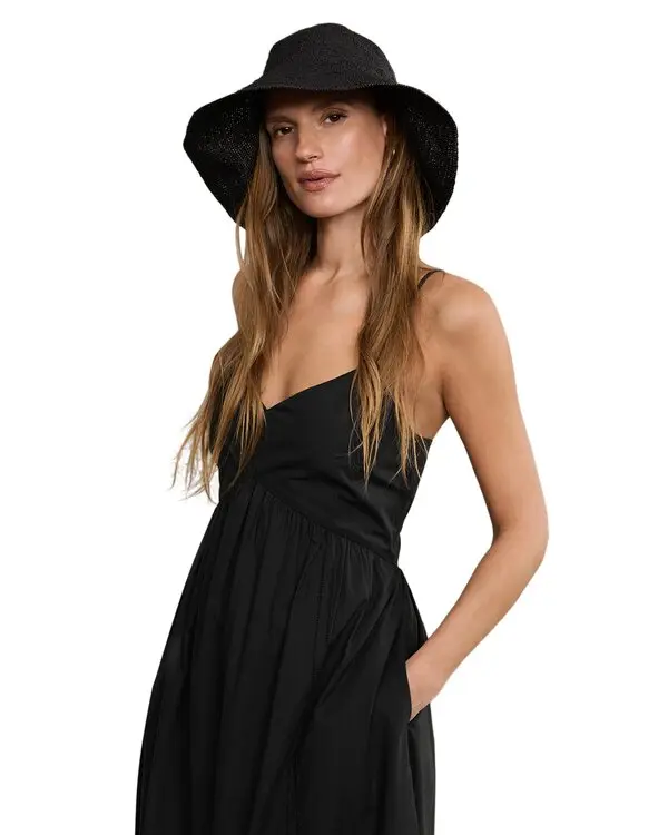 Jenni Kayne Crocheted Raffia Sun Hat - Black