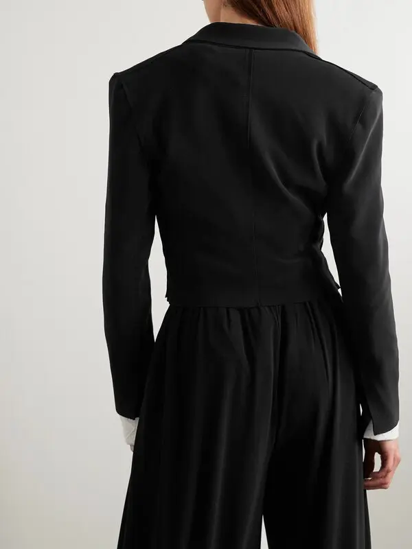 Norma Kamali Cropped Stretch-jersey Blazer