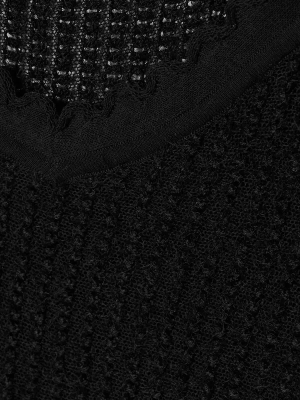 Khaite Ennio Scalloped Pointelle-knit Tank - Black