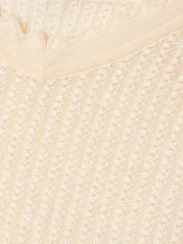 Khaite Ennio Scalloped Pointelle-knit Tank - Neutrals