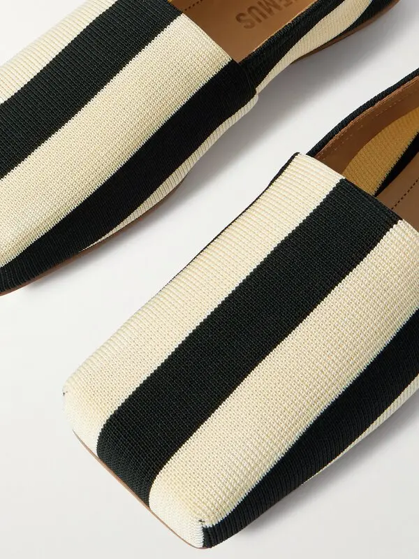 Jacquemus The Carré Striped Knitted Flats