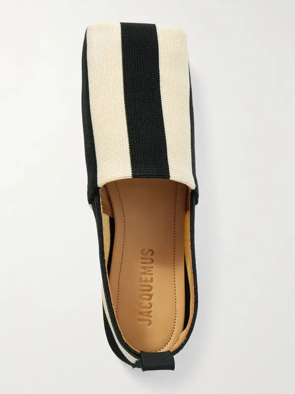 Jacquemus The Carré Striped Knitted Flats