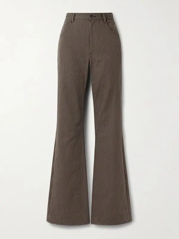 NILI LOTAN Roe Striped Flared Pants