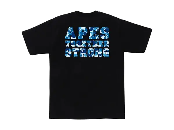 A BATHING APE Abc Camo College Ats Tee Shirt - Black/blue