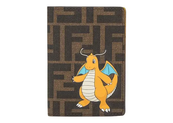 Fendi X Frgmt X Pokemon Ff Fabric Card Holder - Brown