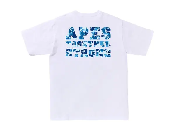 A BATHING APE Abc Camo College Ats Tee Shirt - White/blue