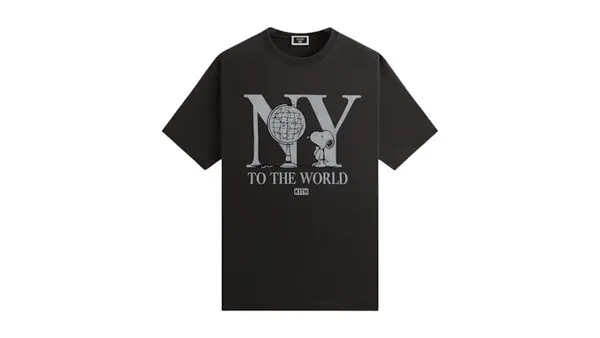 Kith X Peanuts New York To The World Vintage Tee Shirt - Black