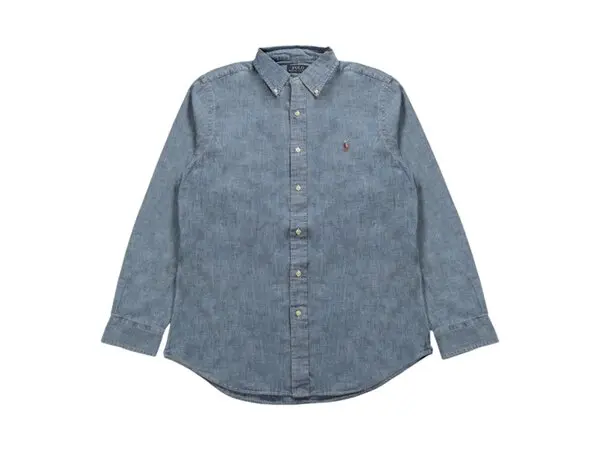 Polo Ralph Lauren Longsleeve Indigo Chambray Sport Shirt - Medium Indigo