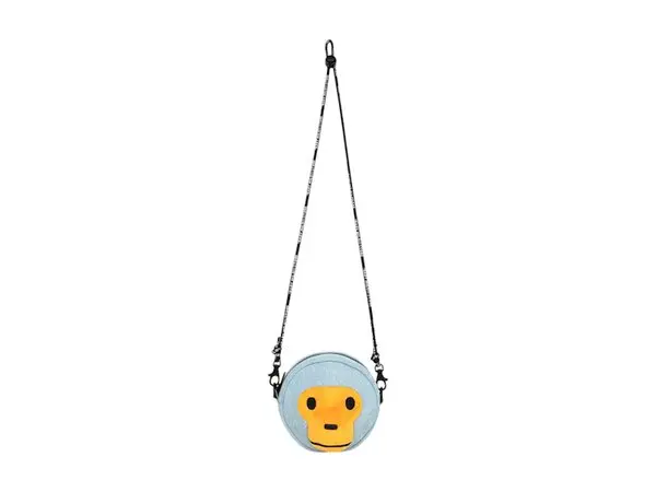 A BATHING APE Baby Milo Plush Crossbody Bag - Denim