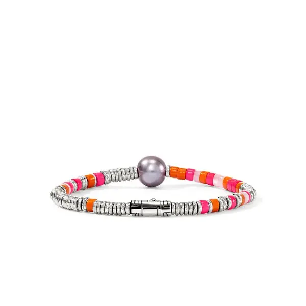 John Hardy Heishi Bracelet With Hardstones And Pearl